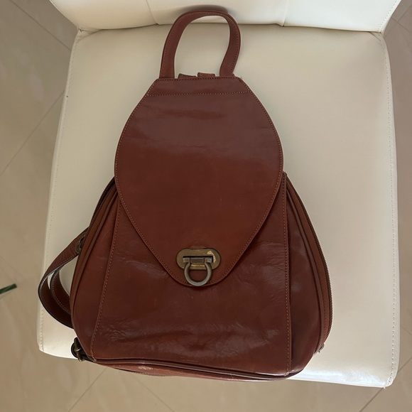 Bags | Brown Leather Backpack Purse | Poshmark
